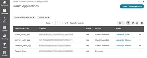configure oauth applications for users in the back office orocommerce