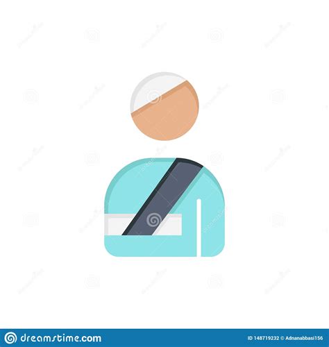 Patient User Injured Hospital Flat Color Icon Vector Icon Banner