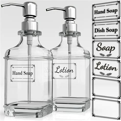 2 Pack Soap Dispenser Gladpure 18 Oz Antique Thick Glass Soap