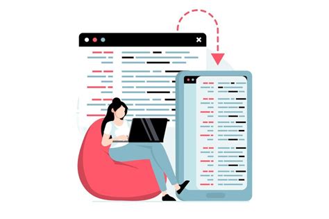 Premium Vector Software Development Concept With People Scene In Flat Design Woman Developer