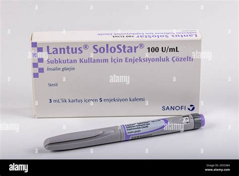 Istanbul Turkey 27 April 2024 Lantus Solostar 100 U Ml Injector Pen Containing 3 Ml Cartridge