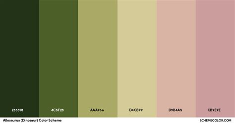Allosaurus Dinosaur Color Scheme Palettes