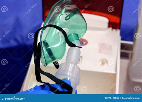 A Nebulizer Or Nebuliser Mask That Is Connected To Oxygen Cylinder Or A