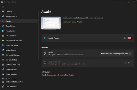 适用于 Windows 的 Powertoys Awake 实用工具 Microsoft Learn
