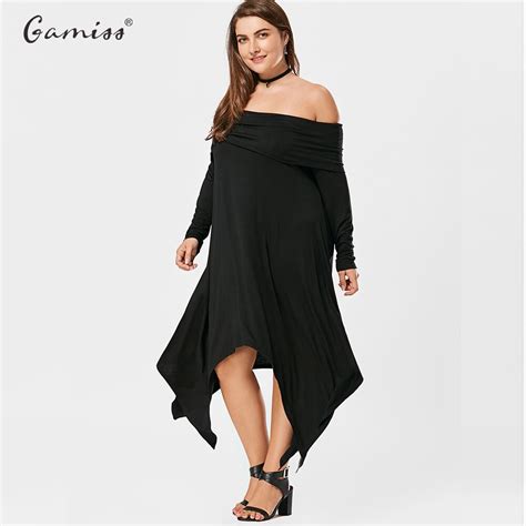 Wipalo Plus Size Off The Shoulder Casual Dress Women Trendy Women Dress