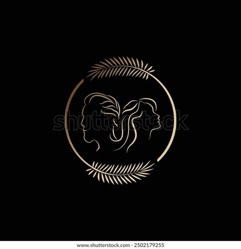 Minimalist Woman Man Beauty Logo Vector Stock Vector Royalty Free Shutterstock