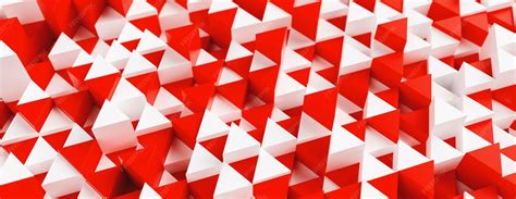 Premium Photo White And Red Triangular Abstract Background Grunge Surface 3d Rendering
