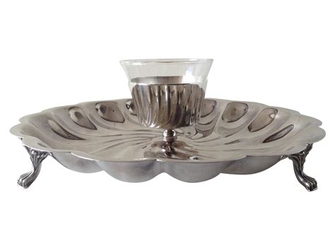 Silver Plated Cocktail Shrimp Server Platter Chairish