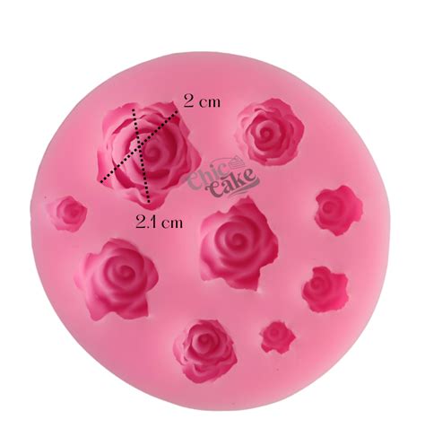 Molde De Silicón Rosas Pequeñas Chic Cake
