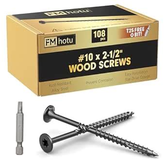 10 X 2 12” Deck Screws 108pcs Star Drive Wood Screws Rust Resistant