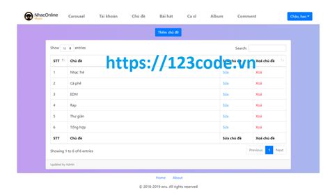 Source code website nhạc online php thuần có báo cáo