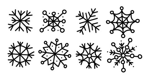 흰색 배경에 손으로 그린 눈송이 낙서 스타일의 눈송이 세트입니다 메리 크리스마스와 새해의 상징 벡터 일러스트 레이 션 0명에 대한 스톡 벡터 아트 및 기타 이미지 Istock