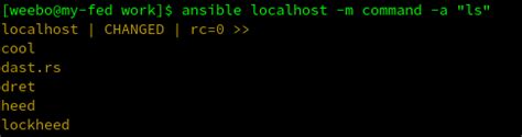Ansible Command Module Enabling Execution Of Directives
