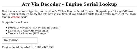 Honda Atc Model Identification