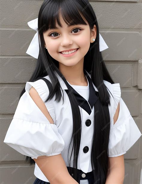 Premium Photo A Cute School Girl Photo Ai Generated