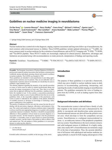 2018 Guidelines Neuroblastoma Pdf Ct Scan Medical Imaging