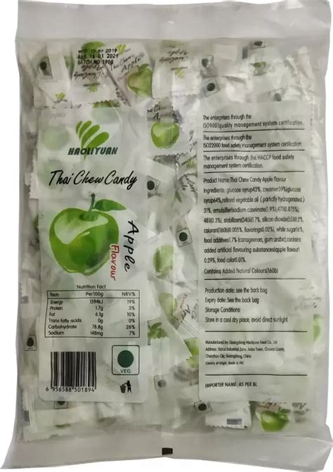 Haoliyuan Thai Chew Candy Apple 100pcs Imported Apple Candy 350 G Fetch N Buy