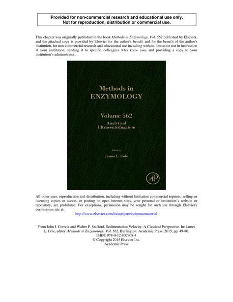 Pdf Sedimentation Velocity