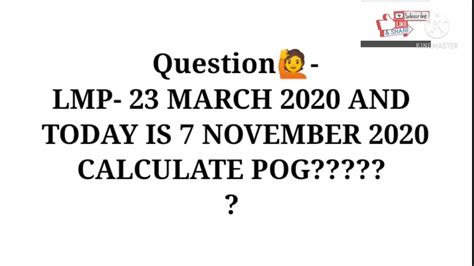How To Calculate POG Period Of Gestation Pregnancy In Weeks And Days YouTube