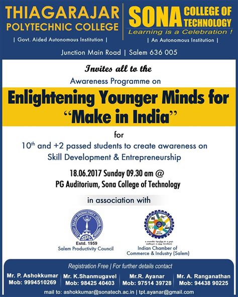 Sona College Of Technology On Linkedin Awareness Programme On