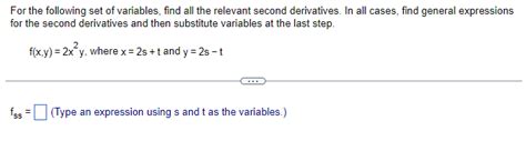 Solved For The Following Set Of Variables Find All The