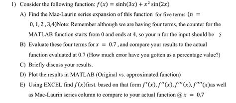 Solved Consider The Following Function
