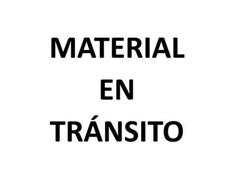 Material En Transito Pdf