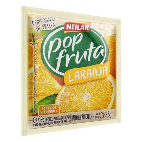 Refresco Em Pó Laranja Neilar Pop Fruta Pacote 25g Supermercado Índio