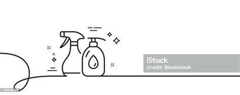 액체 라인 아이콘을 청소합니다 방부제 스프레이 표시입니다 컬이 있는 연속 라인 벡터 건강관리와 의술에 대한 스톡 벡터 아트 및 기타 이미지 건강관리와 의술 경첩 고급
