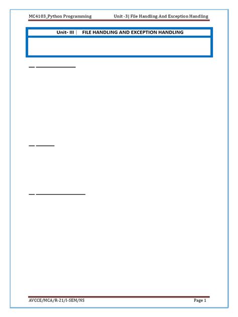 Python Unit 3 Pdf Computer File Text File