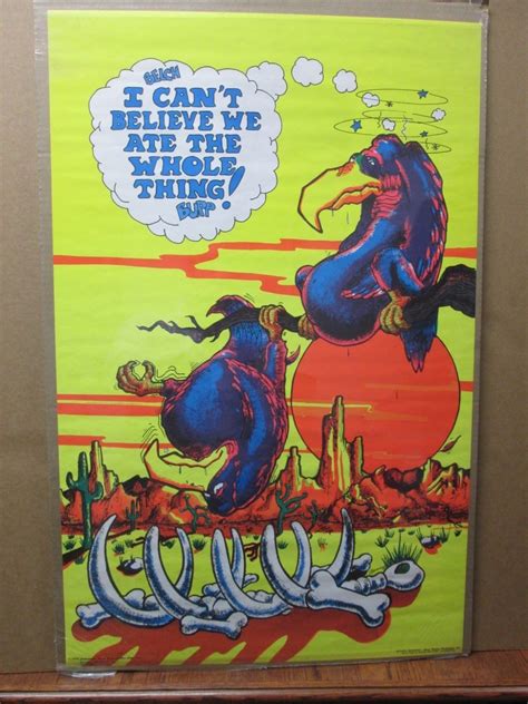 Vintage Black Light Poster I Cant Believe I Ate The Whole Thing 1972
