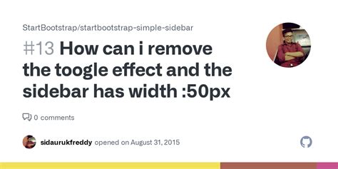 How Can I Remove The Toogle Effect And The Sidebar Has Width 50px