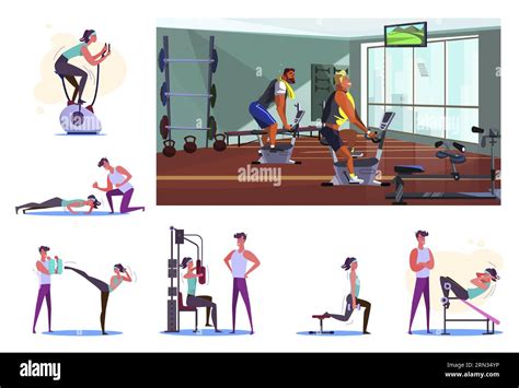 Sporty Woman During Workout Stock Vector Images Alamy