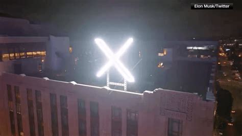 Brightly Flashing X Sign Removed From The San Francisco Building That