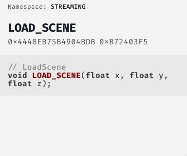 LoadScene FiveM Natives Cfx Re Docs