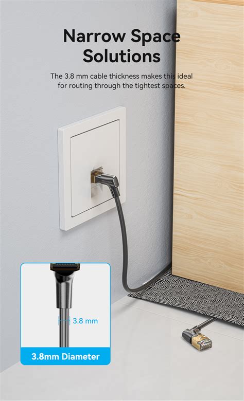 Vention Ethernet Cable Cat8 40gbps Connector Sftp 2000mhz 360° Rotate