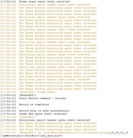 AWR2944EVM 使用DCA1000 对AWR2944EVM 进行采数Start Record Timeout Error System disconnected 传感器论坛