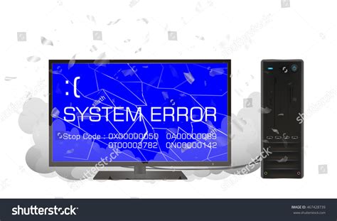 Desktop Computer Error Screen Stock Vector Royalty Free 467428739