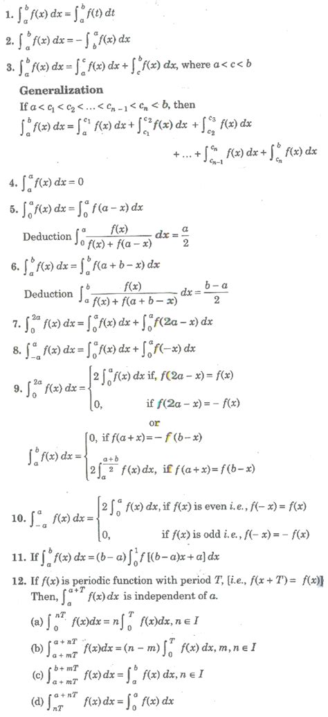 Cbse Notes Class 12 Maths Definite Integrals And Its Application