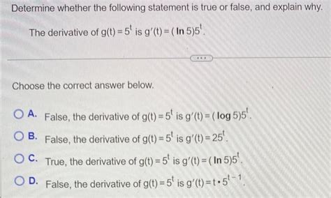 Solved Determine Whether The Following Statement Is True Or