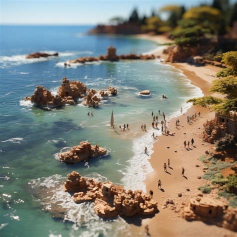 Premium Photo Miniature Beach With Tiny People