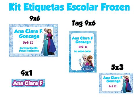 Etiquetas Escolar Kit 1 Frozen Elo7 Produtos Especiais