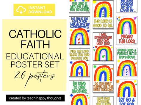 26 Posters Faith Christian Catholic Inspirational Religion Primary
