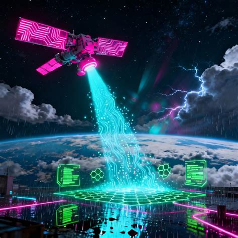 Free Cyberpunk Data Beam Photo Satellite Cyberpunk Neon Download