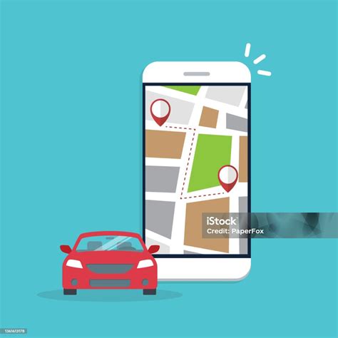 모바일 Gps 네비게이션 여행 및 관광 개념 휴대 전화 및 자동차 Gps 좌표에 벡터지도 도시 도로와 거리는 스마트 폰 네비게이션에 검색합니다 Brand Name Smart