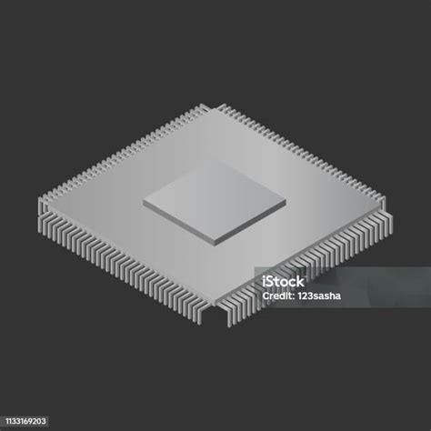 Isometric Cpu Micro Chip Color Vector Image Stock Illustration Download Image Now Blue Cpu