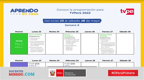 Semana 09 Toda la Programación por Tv y Radio Nacional del Lunes 23 al