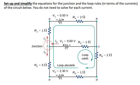 Solved Set Up And Simplify The Equations For The Junction