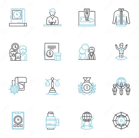 Organizational Enterprise Linear Icons Set Efficiency Collaboration