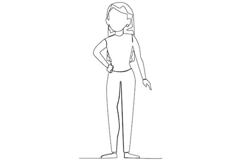 Sketch Of A Girl Standing